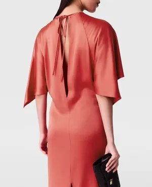 Stella McCartney Handkerchief Sleeve Satin Maxi Dress