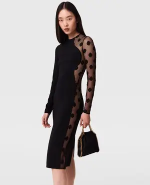 Stella McCartney Long-sleeve Polka Dot Midi Dress