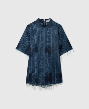 Stella McCartney Paneled Denim T-shirt Dress - Dark Blue