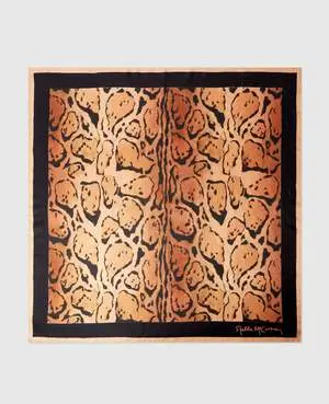 Stella McCartney Cloud Leopard Print Square Scarf - Brown