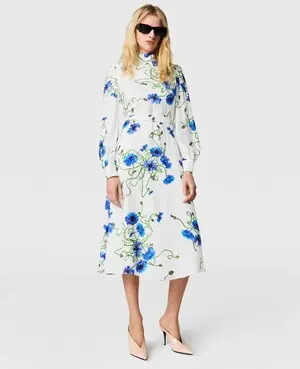 Stella McCartney High Neck Floral Print Dress