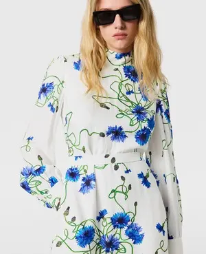 Stella McCartney High Neck Floral Print Dress