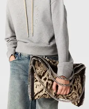Stella McCartney Falabella Cloud Leopard Fold-over Tote Bag