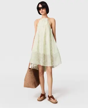 Stella McCartney Daisy Print Halterneck Mini Dress
