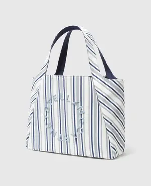 Stella McCartney Logo Striped Tote Bag