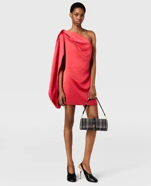 Stella McCartney One-shoulder Draped Satin Mini Dress