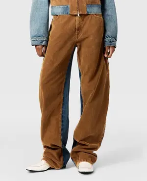 Stella McCartney Paneled Corduroy And Denim Jeans