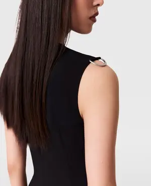 Stella McCartney Sleeveless Snap-detail Asymmetrical Midi Dress