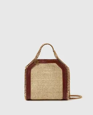 Stella McCartney Falabella Raffia Mini Tote Bag - Beige