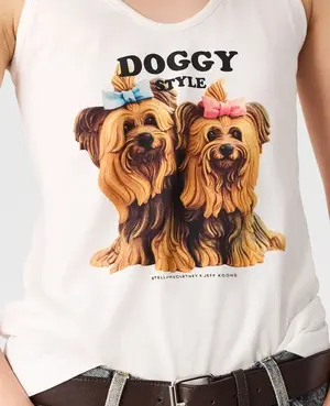 Stella McCartney X Jeff Koons "doggy Style" Organic Cotton Tank