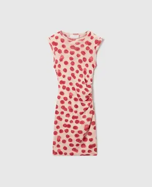 Stella McCartney Raspberry Print Mesh Mini Dress