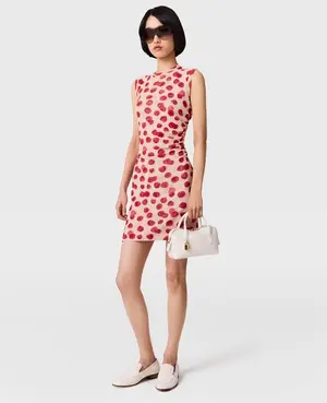 Stella McCartney Raspberry Print Mesh Mini Dress