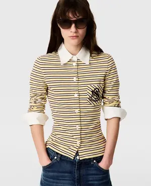 Stella McCartney Stripe Crest-embroidered Polo