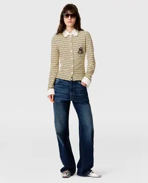 Stella McCartney Stripe Crest-embroidered Polo