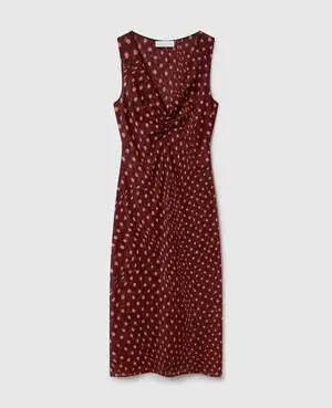 Stella McCartney Polka Dot Mesh V-neck Midi Dress - 6107