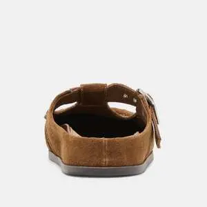 DOLCEVITA Jeanne Suede Flat Mules With Buckle Detail