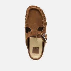 DOLCEVITA Jeanne Suede Flat Mules With Buckle Detail
