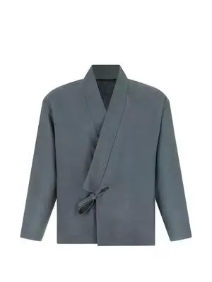 Kenzo Wrap-closure Jacket With V-neck And Long Sleeves