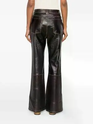 Sandro Split-hem Leather Trousers