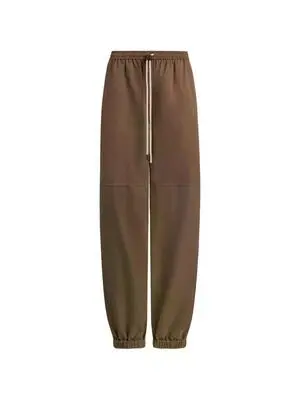 12 STOREEZ Drawstring Track Pants - Brown