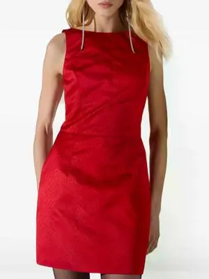 Elisabetta Franchi Taffeta Mini Dress With Fish Scale Pattern