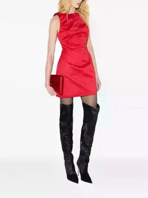 Elisabetta Franchi Taffeta Mini Dress With Fish Scale Pattern - Red