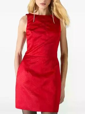 Elisabetta Franchi Taffeta Mini Dress With Fish Scale Pattern - Red