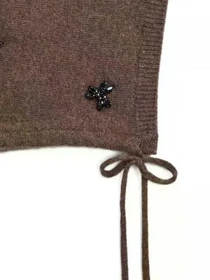 Simone Rocha Crystal-embellished Bonnet - Brown