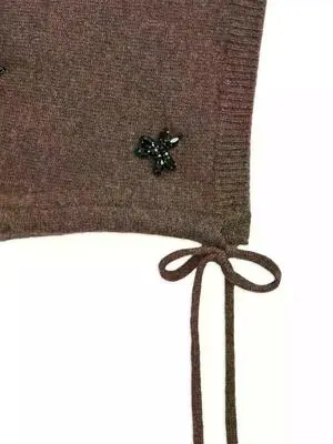 Simone Rocha Crystal-embellished Bonnet - Brown