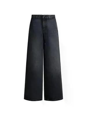 12 STOREEZ 433 Belt-loops Wide-leg Jeans - Grey