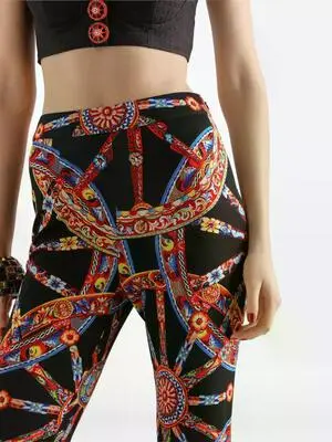 Dolce & Gabbana Carretto Print Viscose Jersey Flared Leggings
