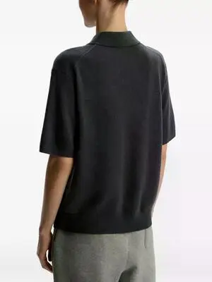 12 STOREEZ Short-sleeve Fine Knit Polo Top