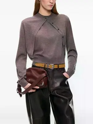Pinko Asymmetric-fastening Wool Sweater - Brown