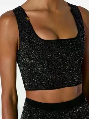 Elisabetta Franchi Cropped Knit Top With Sequins
