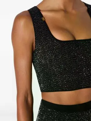 Elisabetta Franchi Cropped Knit Top With Sequins