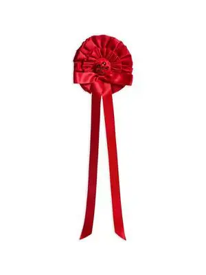 Simone Rocha Embellished Rosette Bag Charm - Red