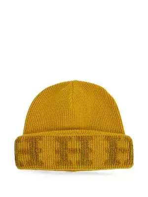 Hermès 1990-2000s H-logo Knit Beanie Hat - Yellow