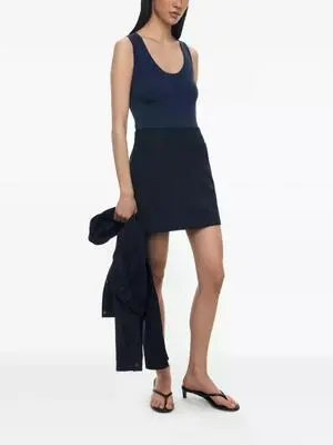 12 STOREEZ Zoe Ribbed-knit Tank Top - Blue