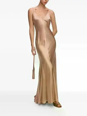 12 STOREEZ Ava Silk Maxi Dress - Pink