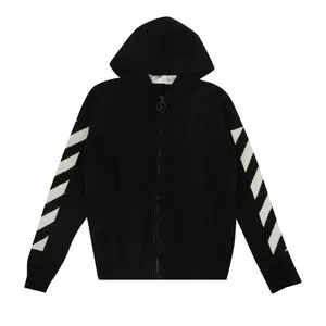 Off-White Diagonal Zip Knit Hoodie