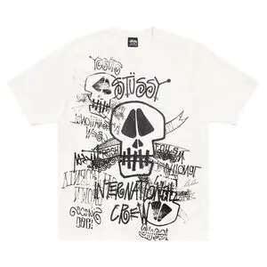 StÜssy Skull Graphic T-shirt - Cream
