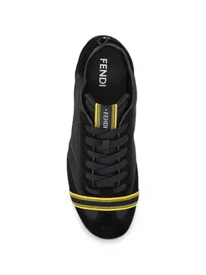 Fendi Suede And Fabric Low Top Sneakers