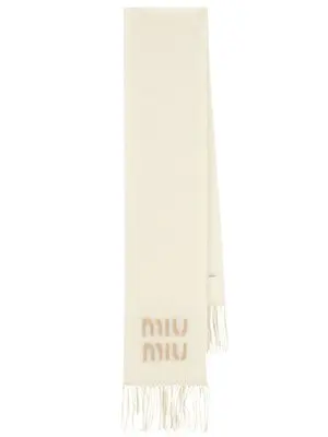 Miu Miu Wool And Mohair Scarf - White