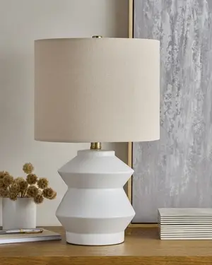 Quince Geometric Ceramic Table Lamp