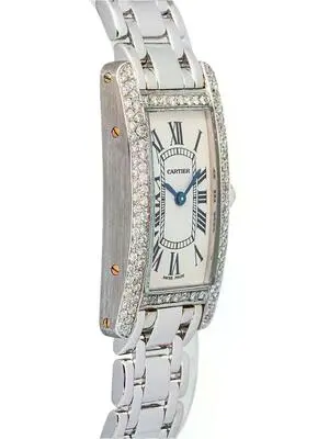 Cartier Tank Américaine Diamond Bezel Stainless Steel Watch