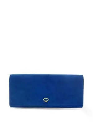 GIANVITO ROSSI Monica Suede Clutch Bag - Blue