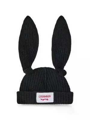 CHARLES JEFFREY Chunky Rabbit Beanie Hat - Black
