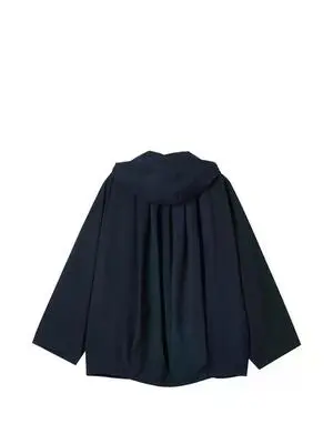 ENFOLD Hooded Pleated Jacket - Blue