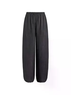 12 STOREEZ Delave Linen Drawstring Trousers - Grey