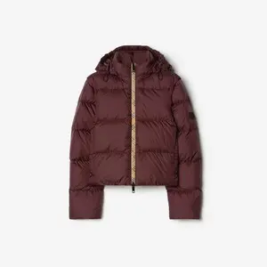 Burberry Detachable Sleeve Langdale Puffer Jacket - Vineyard Red